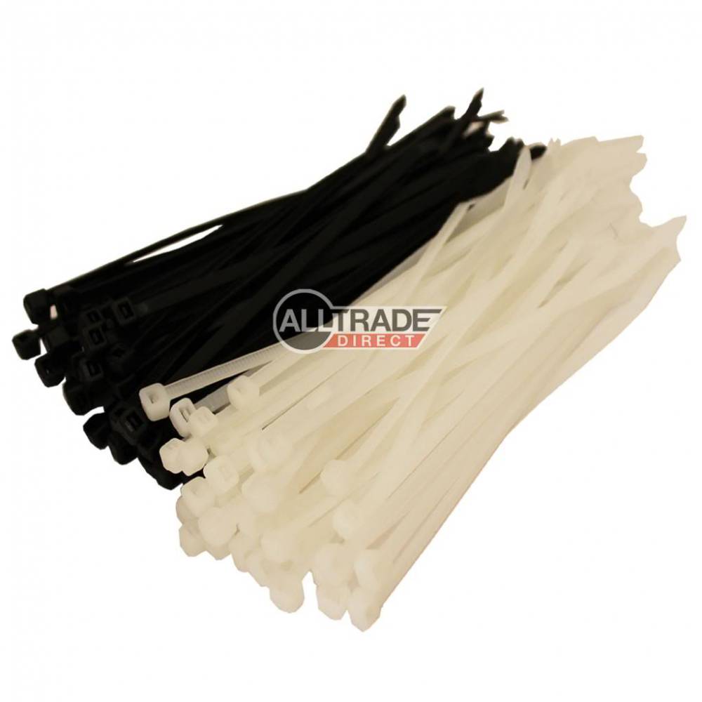 Black & White 100mm x 2.5mm Cable Ties | All Zip Tie Sizes & Colours ...